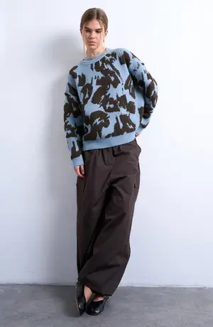 Topshop Loop Textured Pattern Sweater