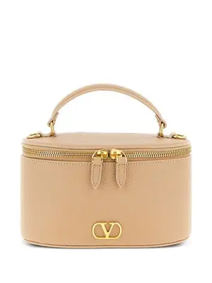Valentino Garavani Vlogo Signature Leather Vanity Case - Pink