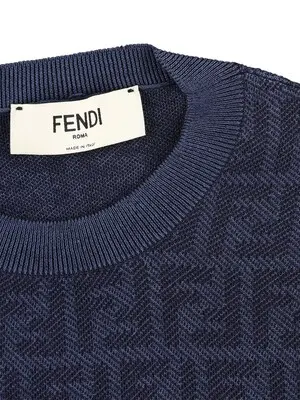Fendi Ff Wool Sweater - Blue