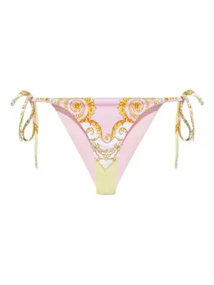 Versace Barocco Print Bikini Bottom - Pink
