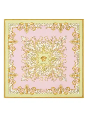 Versace Barocco Print Silk Foulard - Pink