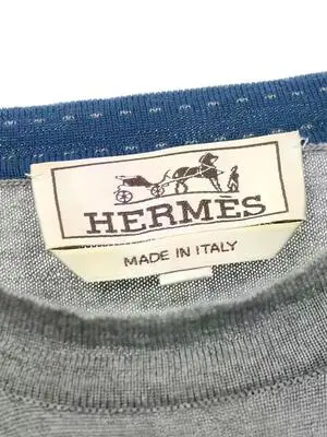 Hermès Crew-neck Knit Top - Grey