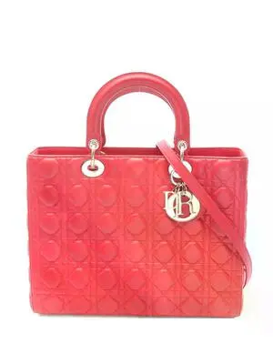 Dior 2010s Lady Canage-pattern Tote Bag - Red