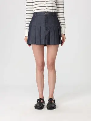 A.p.c. Pleated Denim Skirt - Blue