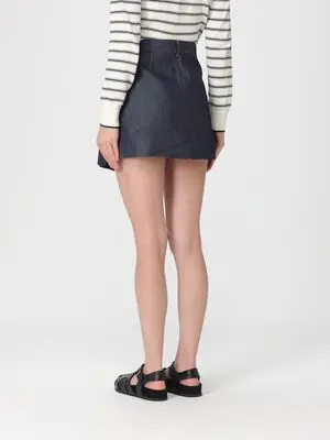 A.p.c. Pleated Denim Skirt - Blue