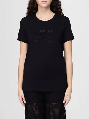 Elisabetta Franchi Embossed Logo T-shirt - Black