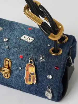 Marc Jacobs Embellished Shoulder Bag - Denim