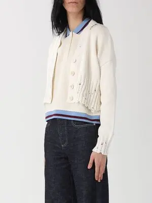 Marni Cropped Distressed Cardigan - White