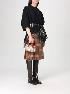 Burberry Cotton T-shirt With Contrasting Logo - Black