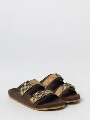 Burberry Checked Buckled Heeled Sandals