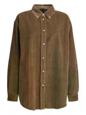 Miu Miu Corduroy Shirt With Elbow Patches - Brown