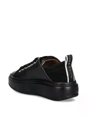 ALEXANDER SMITH Wembley Textured Lace-up Sneakers - Black