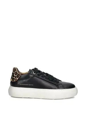 ALEXANDER SMITH Soho Leopard-print Platform Sneakers - Black