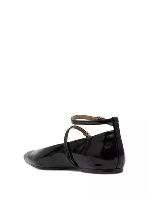 Armani Exchange Pointed Strap Ballet Flats - Black