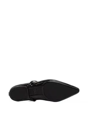 Armani Exchange Pointed Strap Ballet Flats - Black