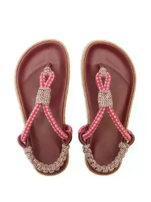 Isabel Marant Étoile Cotton And Leather Rope Sandals - Pink