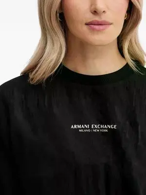 Armani Exchange Crew Neck Sweatshirt With Logo Detail - Black