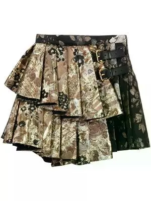 Roberto Cavalli Brocade Pleated Miniskirt