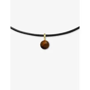 Monica Vinader Round Tigers Eye Pendant Necklace - Brown