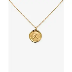 Monica Vinader Initial X Stamp 18ct Yellow Vermeil Chain Necklace - Gold