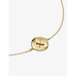 Monica Vinader Mini Initial X Stamp 14ct Solid Chain Bracelet - Gold