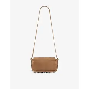 Sandro Mini Mambo Suede Cross Body Bag - Caramel