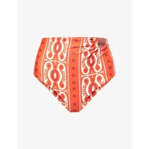Johanna Ortiz Taita High-rise Bikini Bottom - Red/ecru