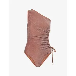 Johanna Ortiz Whispering One-shoulder Swimsuit - Brown