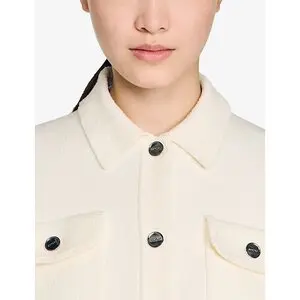 Sandro Denim-hem Knitted Cardigan