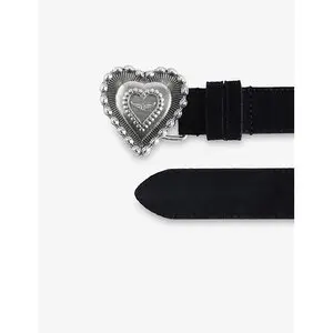 Zadig&Voltaire Sante Fe Crush Suede Belt - Black