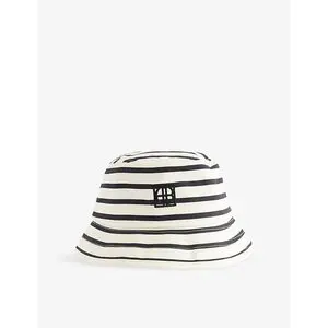ANINE BING Cotton Bucket Hat - Black Stripe French