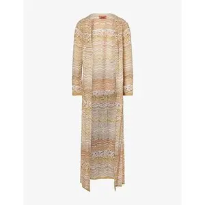 Missoni Sequinned Lamé Metallic-knit Maxi Cardigan - Light Gold