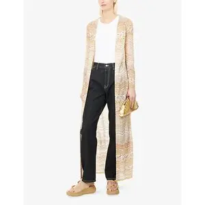 Missoni Sequinned Lamé Metallic-knit Maxi Cardigan - Light Gold