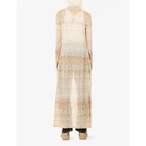Missoni Sequinned Lamé Metallic-knit Maxi Cardigan - Light Gold