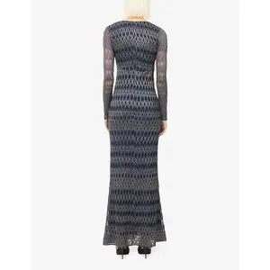 Missoni Chevron-print Lamé Metallic-knit Maxi Dress