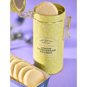 CARTWRIGHT & BUTLER Lemon Zest Shortbread Round Tin 150g