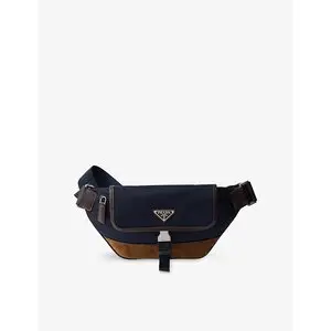 Prada Re-nylon And Leather Cross-body Bag - Blue