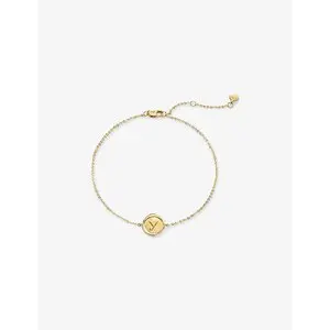 Monica Vinader Mini Initial 'y' Stamp 14ct Solid- Chain Bracelet - Gold