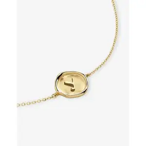 Monica Vinader Mini Initial 'y' Stamp 14ct Solid- Chain Bracelet - Gold