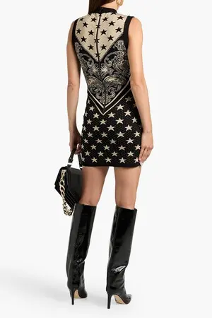 Balmain Jacquard-knit Mini Dress