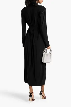 Norma Kamali Belted Stretch-jersey Maxi Shirt Dress
