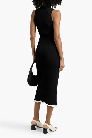 Proenza Schouler Kim Ruffled Pointelle-knit Midi Dress
