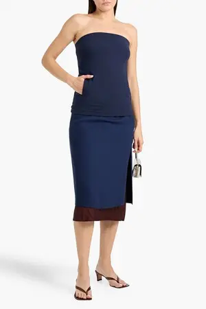 Norma Kamali Strapless Cotton-blend Terry Top