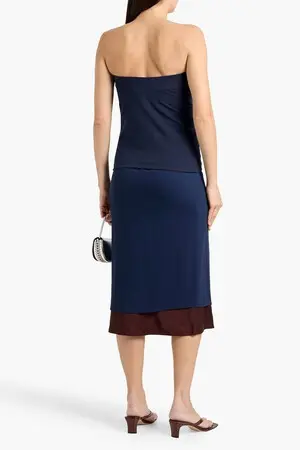 Norma Kamali Strapless Cotton-blend Terry Top