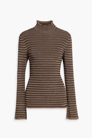 Proenza Schouler Phyllis Ruffled Striped Jacquard-knit Sweater