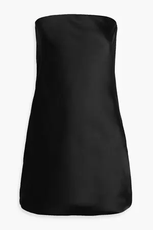 Norma Kamali Strapless Satin Mini Dress