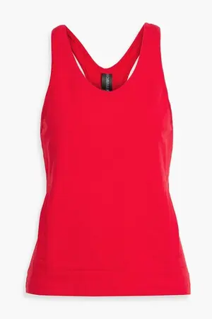 Norma Kamali French Cotton-blend Terry Tank - Red