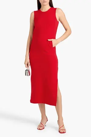 Norma Kamali French Cotton-blend Terry Midi Dress