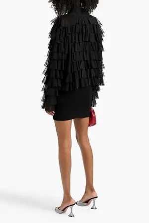 Norma Kamali Ruffled Stretch-mesh Jacket