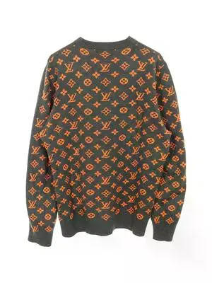 LOUIS VUITTON 2000s Monogram-knit Crew-neck Sweater